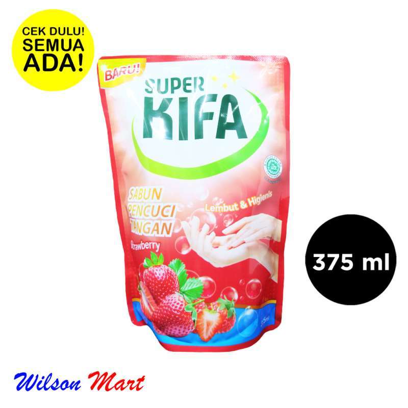 Jual SUPER KIFA SABUN PENCUCI TANGAN STRAWBERRY 375 ML REFILL HAND SOAP ...