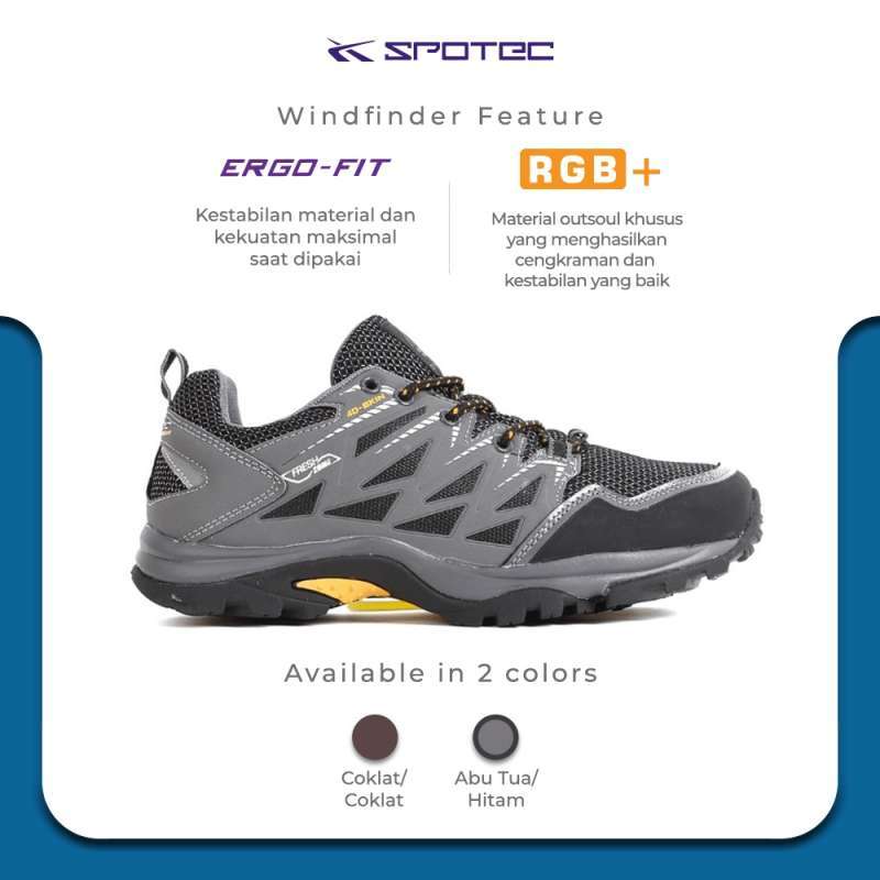 Jual Spotec Sepatu Hiking Windfinder Abu Tua - Hitam Di Seller Spotec ...