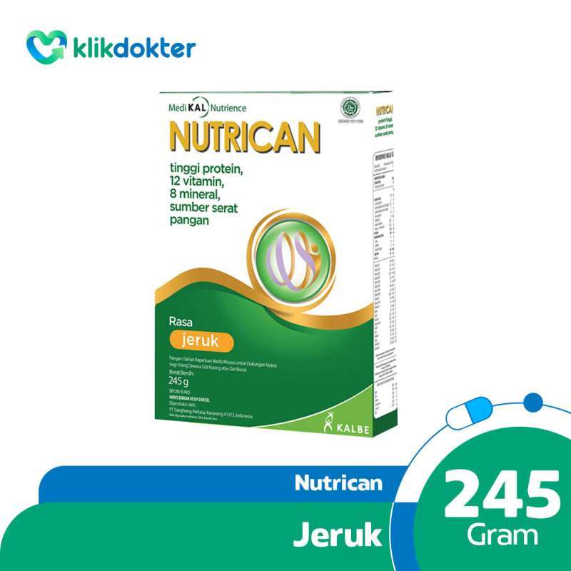 Promo Nutrican Jeruk 245gr - Nutrisi Tinggi Energi Dan Protein Diskon 10% Di Seller Klikdokter ...