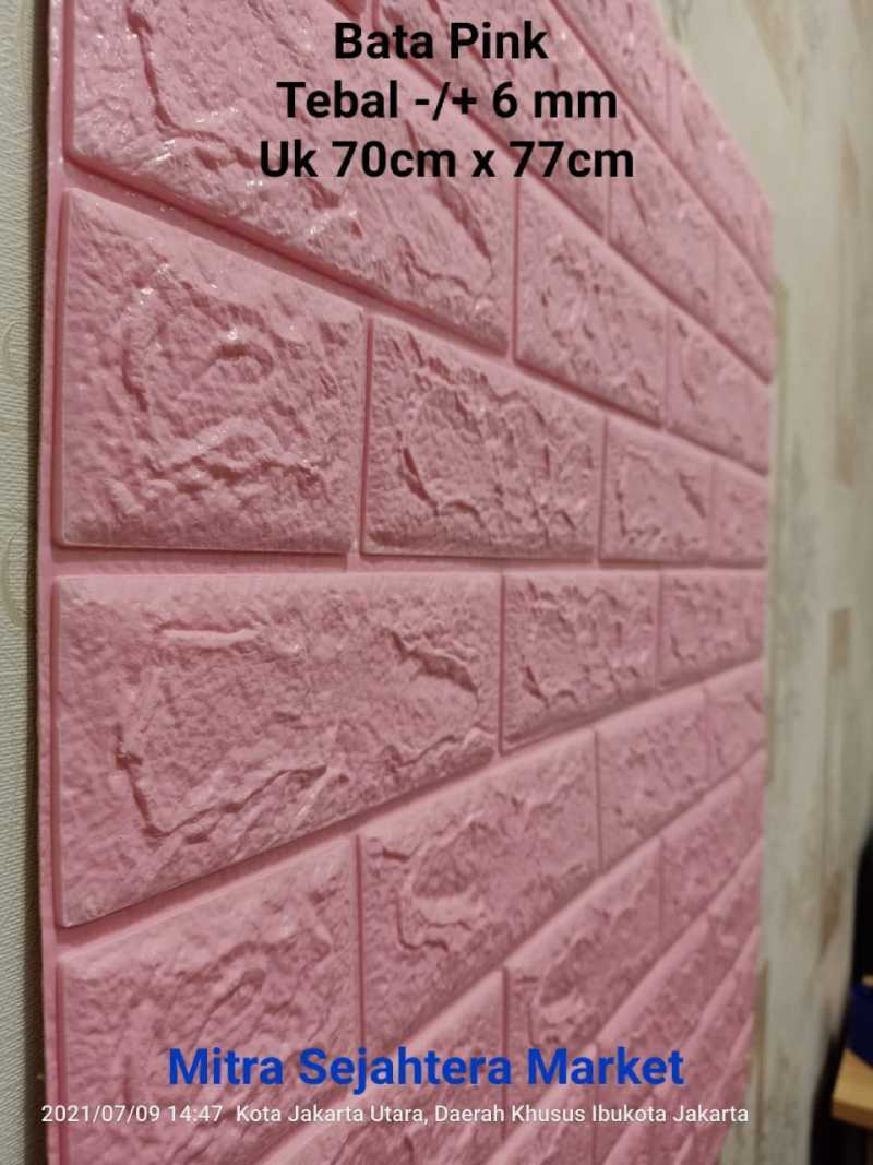 Jual Wallfoam 3d Emboss Wallpaper Dinding Wallstiker Motif Bata Uk 70cm X 77cm Wallsticker High ...