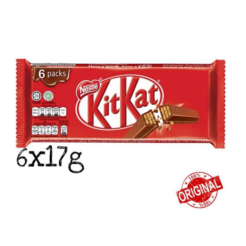 Jual Nestle Kitkat Coklat 2 Fingers Multipack 6 X 17 Gram Chocolate Kit ...