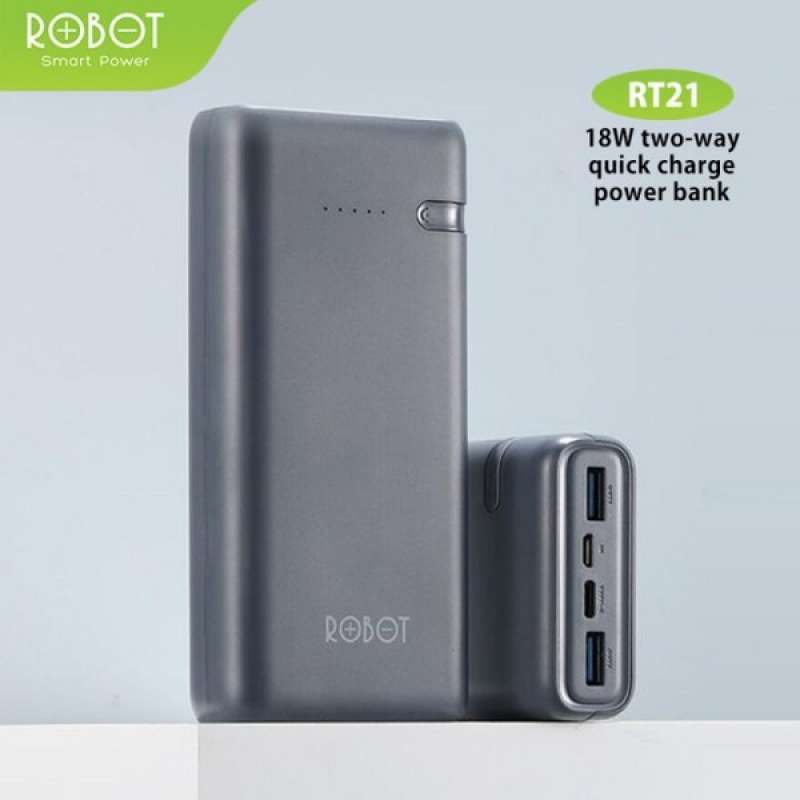 Jual Limited Powerbank Robot 20000Mah Rt21 18W Dual Port Usb Quick ...