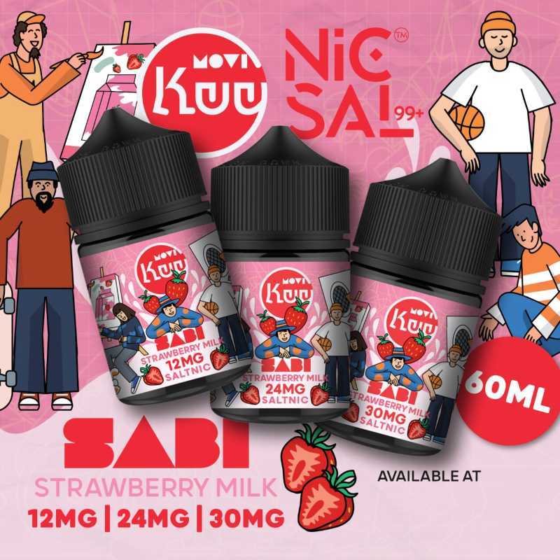 Jual LIQUID MOVI NICSAL99+ KUY SABI SALT NIC STRAWBERRY MILK 60ML BY MOVI - 30mg di Seller MOVI ...