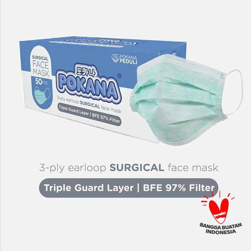 Jual Pokana Earloop 3 Ply Masker Medis [50 Pcs] Di Seller Saudara Popok ...