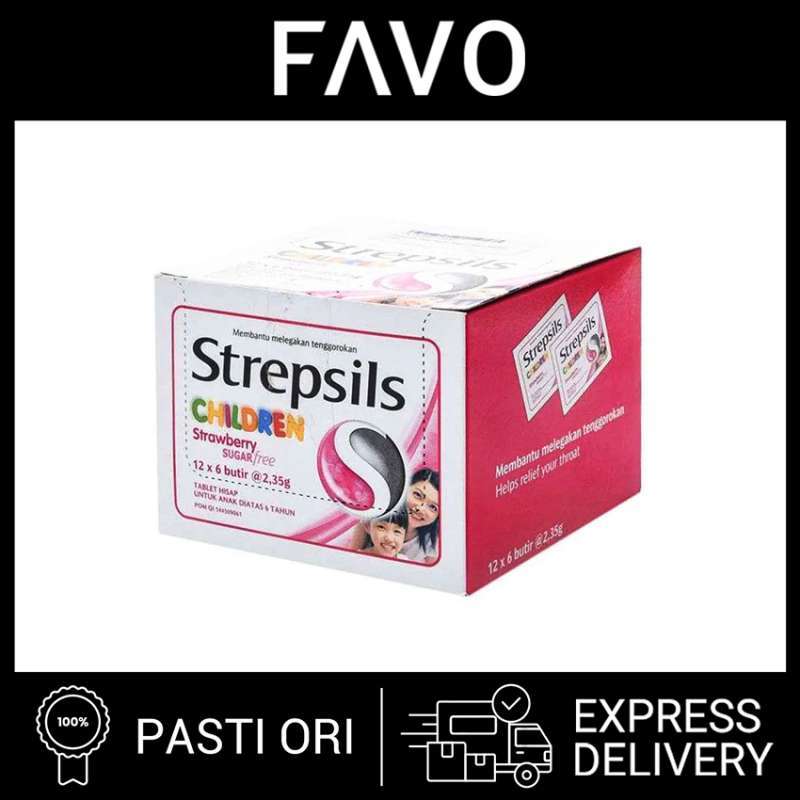 Jual Strepsils Permen Pelega Tenggorokan Anak Strawberry 6 Butir - 12 ...