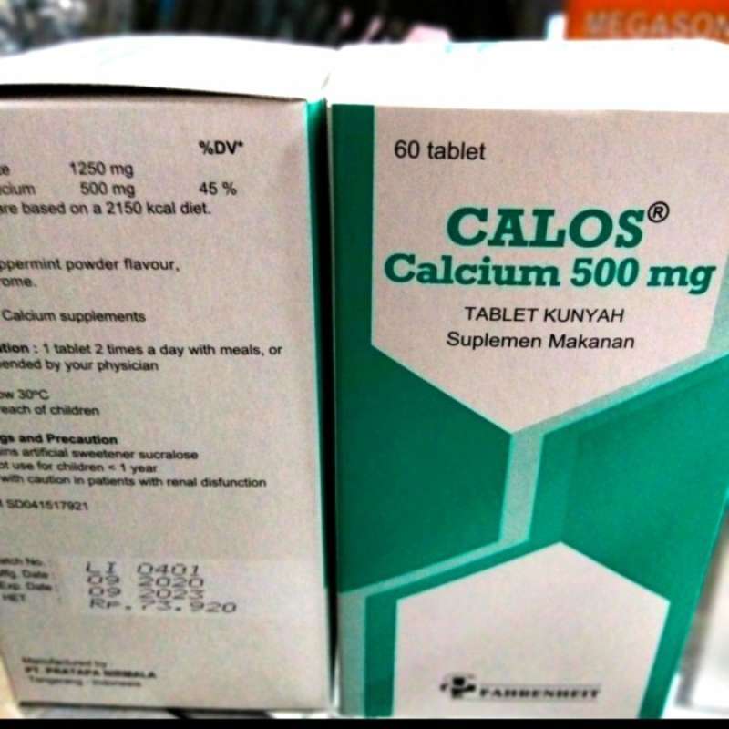 Jual Original CALOS Calcium 500mg @60 di Seller Mubarak farma - Pal ...