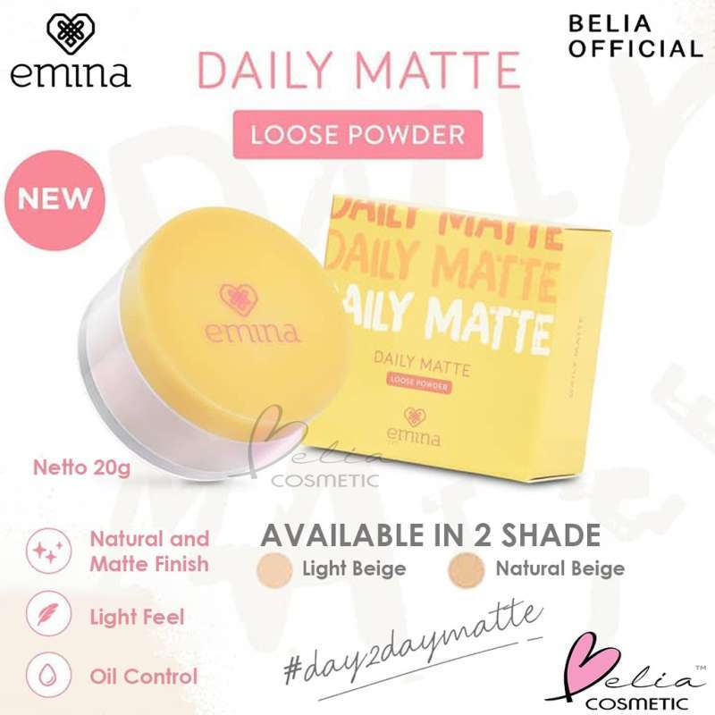 Jual Bedak tabur Glowing EMINA Daily Matte Loose Powder 20g | bedak ...