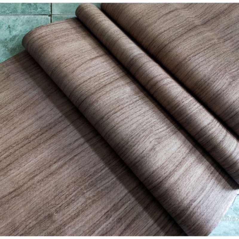 Promo Wallpaper Sticker Dinding Kayu Pernis Coklat 10m X 45cm Diskon 24