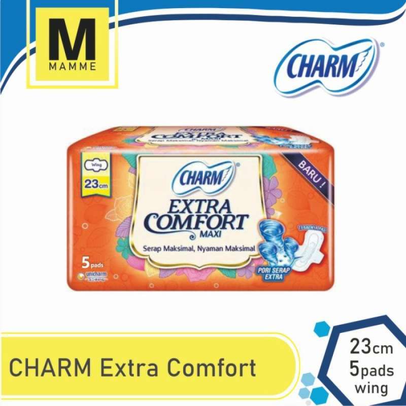 Jual Charm Extra Comfort Maxi Wing 23cm Isi 5 Pads - Pembalut Wanita Di ...