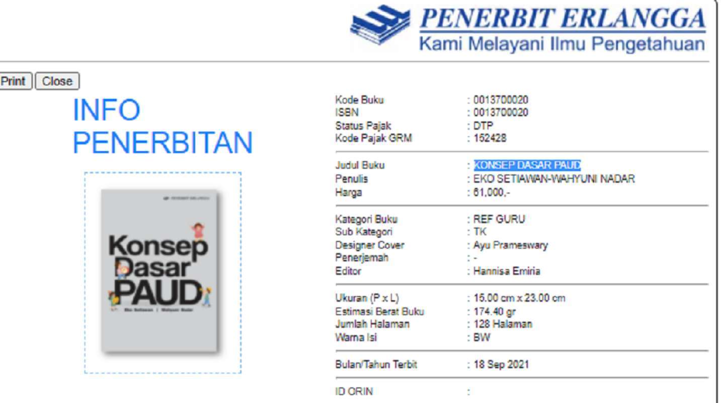 Promo Konsep Dasar Paud Diskon 25% Di Seller Penerbit Erlangga ...