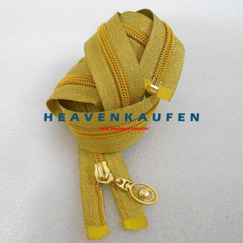 Jual Resleting Zipper 100 Cm Atau 1 Meter Blink Blink Coil Warna Gold Emas Buka Lepas Open End ...