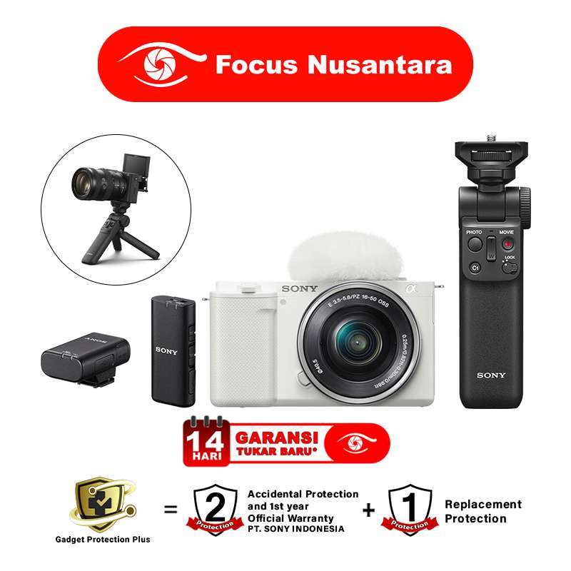 Jual Focus Nusantara - Sony Zv-e10 / Zve10 / Zve 10 Kit 16-50mm F/3.5-5.6 Oss - White Pwp Gp ...