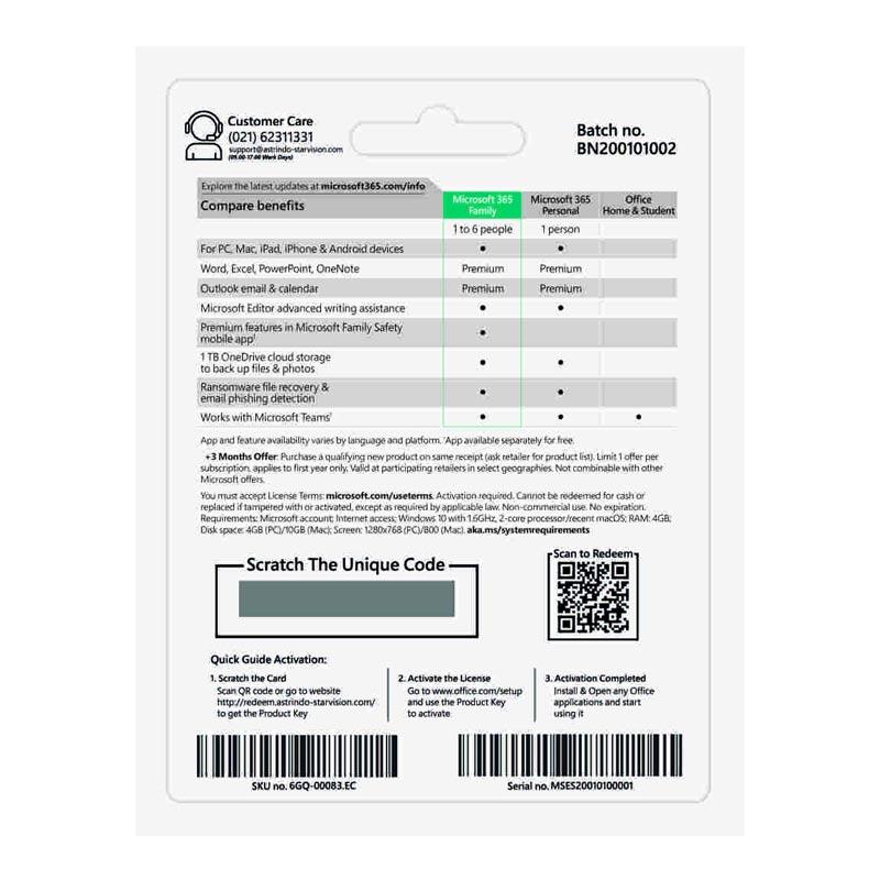 Jual Microsoft Office 365 Family 2021 Posa Card Software Di Seller ...