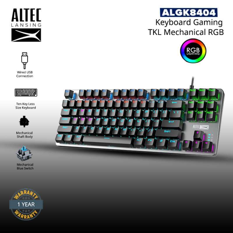 Promo Keyboard Gaming Mechanical Tkl Altec Lansing Algk-8404 Rgb - Blue ...