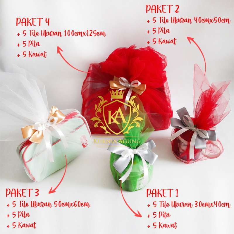 Promo Tile Souvenir Bahan Bungkus Kado Hampers Kain Paket 4(100cmx125 ...