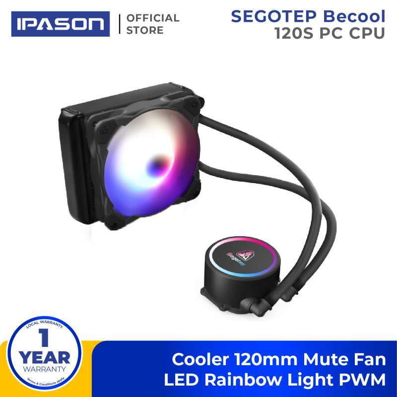 Promo SEGOTEP Becool 120S PC CPU Cooler 120mm Mute Fan LED Rainbow ...
