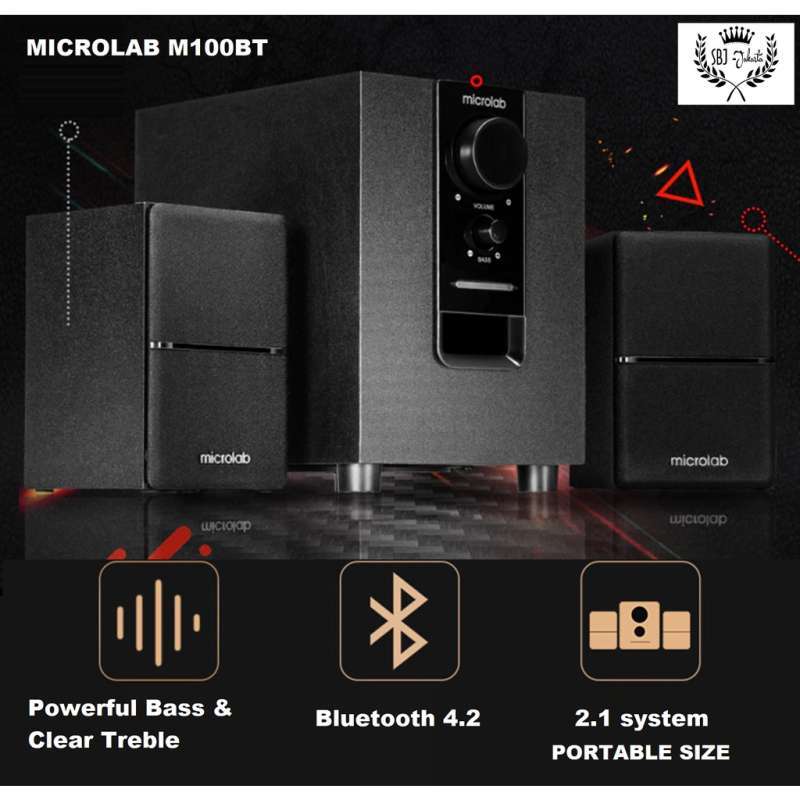 Jual Speaker Multimedia PORTABLE MICROLAB 2.1 M100BT BLUETOOTH 10W RMS VS Edifier R101BT di ...