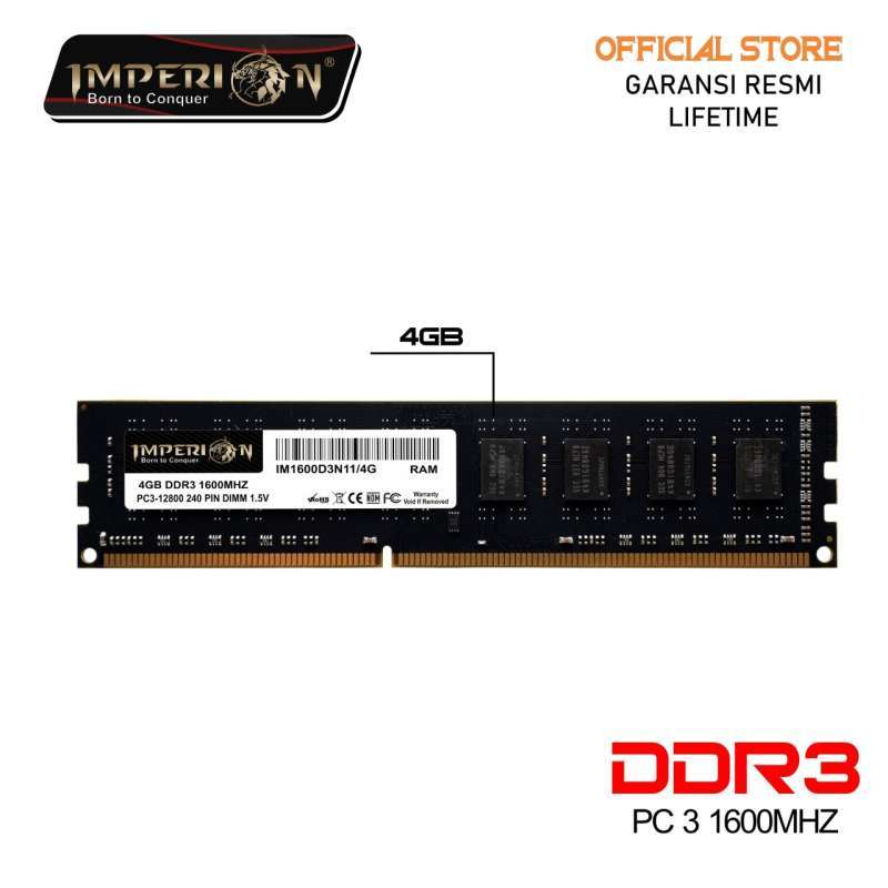 Jual RAM IMPERION DDR3 4GB 1600 MHz PC12800 RAM PC LONGDIMM (101) di Seller Imperion Official ...