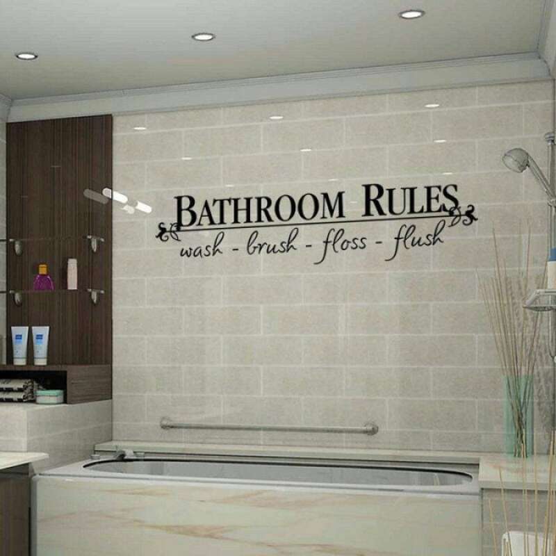 Jual Wall Stiker Bathroom Rules Sticker Dekorasi Dinding Toilet Kamar ...