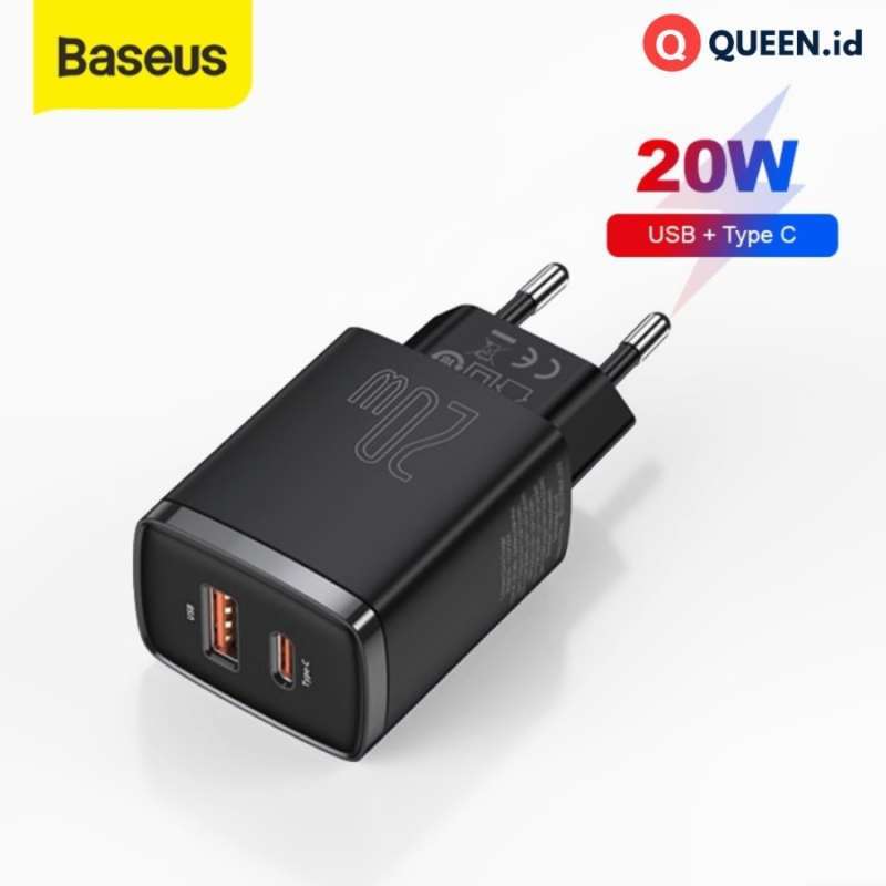 Jual Baseus Charger Adaptor 20W 3A USB + TYPE C Dual Port Fast Charging ...