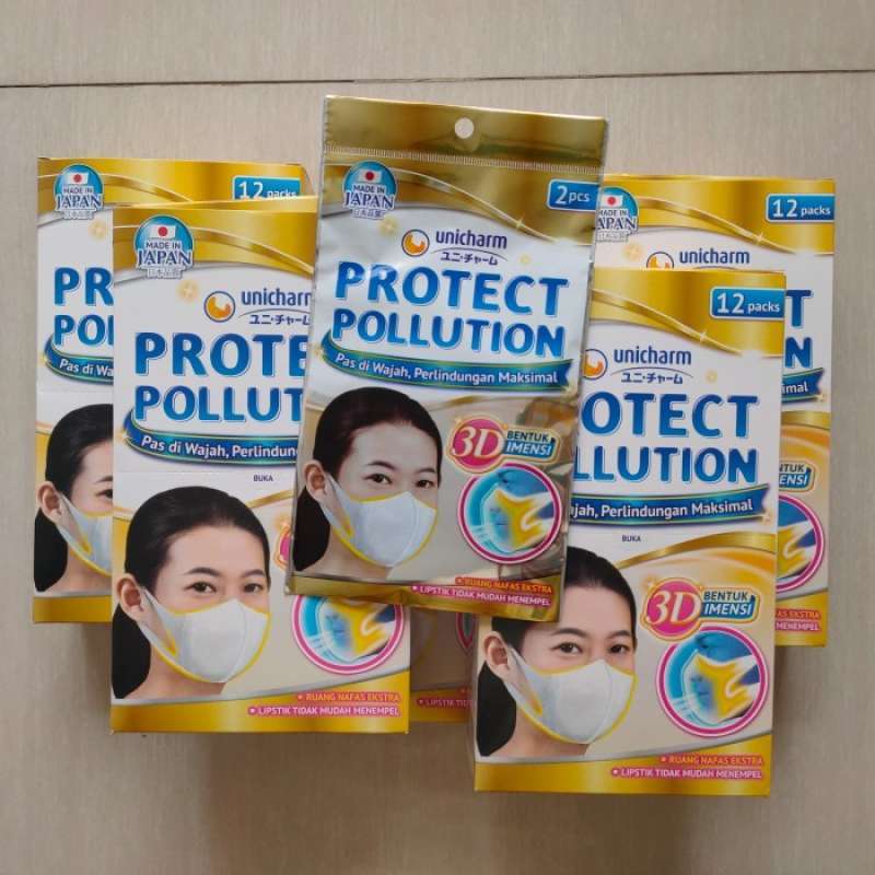 Promo Unicharm Mask Protect Polution 3d (1 Box Isi 24) Masker Unicharm ...