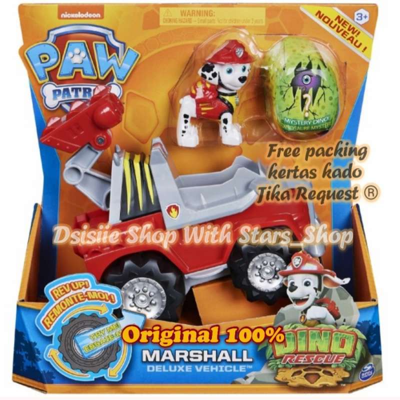 Jual Paw Patrol Dino Rescue Marshall Deluxe Vehicle Rev Up Remonte Ori ...