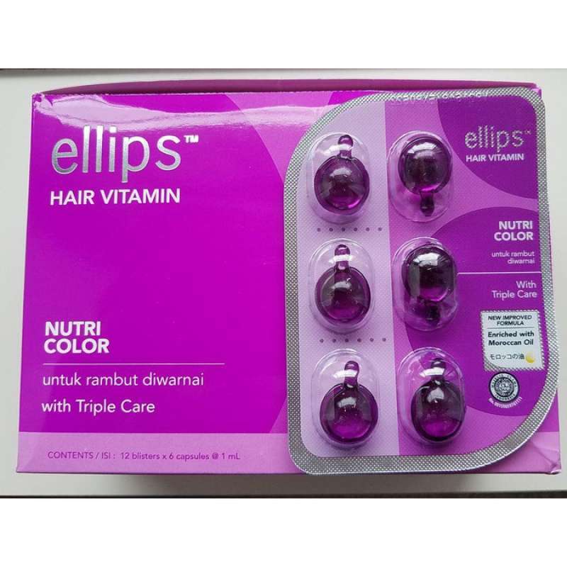 Jual Ellips Nutri Color Vitamin Rambut 1 box 12 blister 6capsules ...