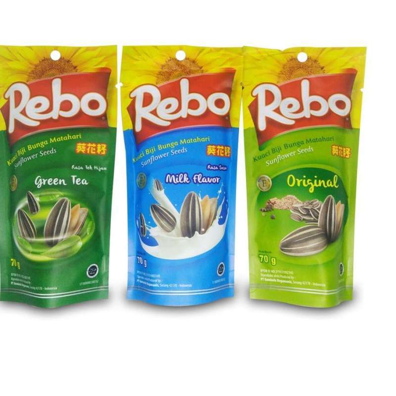 Promo Kuaci Rebo Varian Rasa Green Tea Milk Flavour Original 70gr