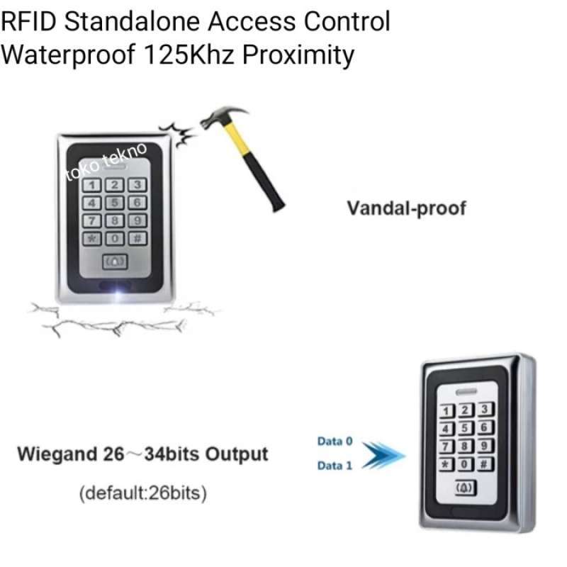 Jual SPECIAL RFID Standalone Access Control 125 Khz Waterproof With Metal Keypad di Seller ...