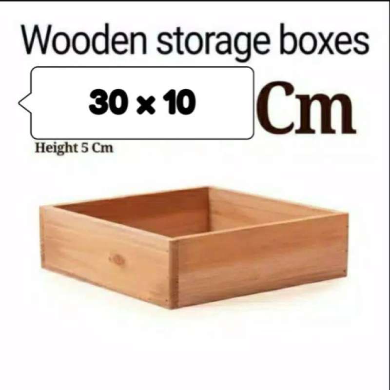Jual Storage Wooden box 30x10x5 Cm Kotak kayu tempat penyimpanan ...