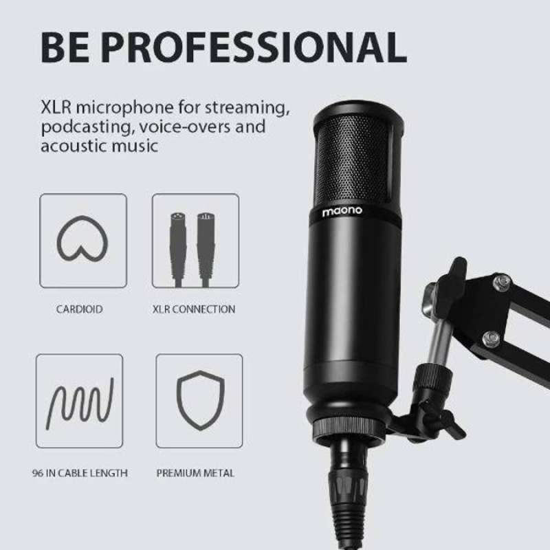 Jual Maono AU-PM320 XLR Condenser Microphone Professional Vocal Studio ...