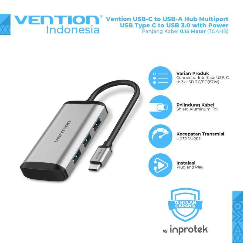 Jual Vention USB-C to USB-A Hub Multiport USB Type C to USB 3.0 with ...