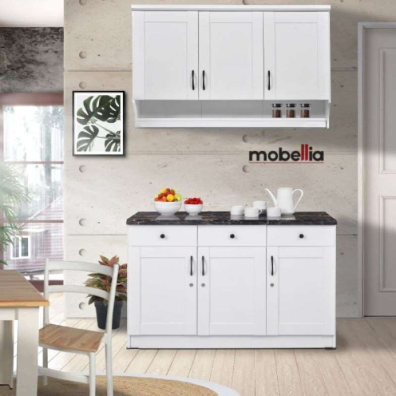 Jual KITCHEN SET RAK 3 PINTU LEMARI DAPUR GANTUNG PUTIH MINIMALIS di ...
