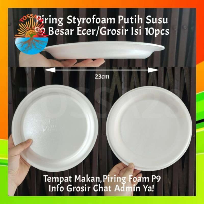 Jual Isi 10 Pcs Piring Styrofoam Besar P9 / Piring Makan Foam di Seller ...