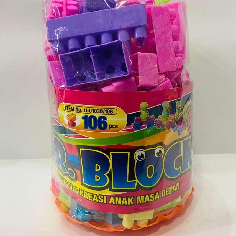 Jual Mainan Anak Edukasi Edukatif Block Balok Besar Mr Block 106pcs di ...
