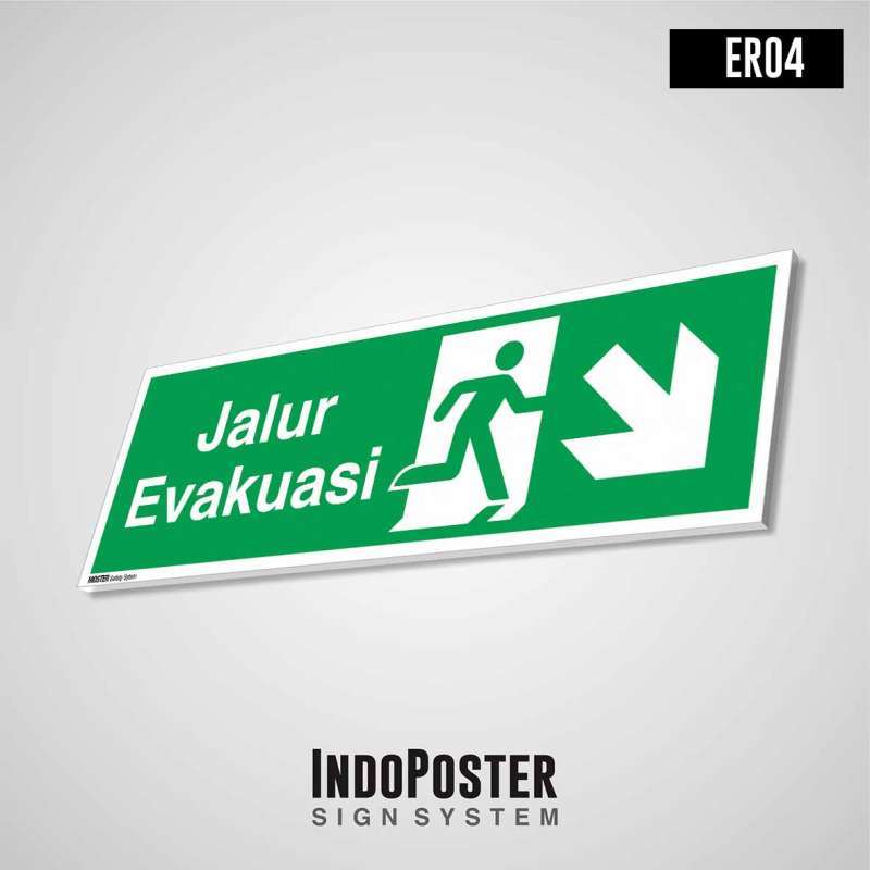 Promo Safety Sign Emergency Rambu K3 Pvc Jalur Arah Evakuasi Arah Kanan ...