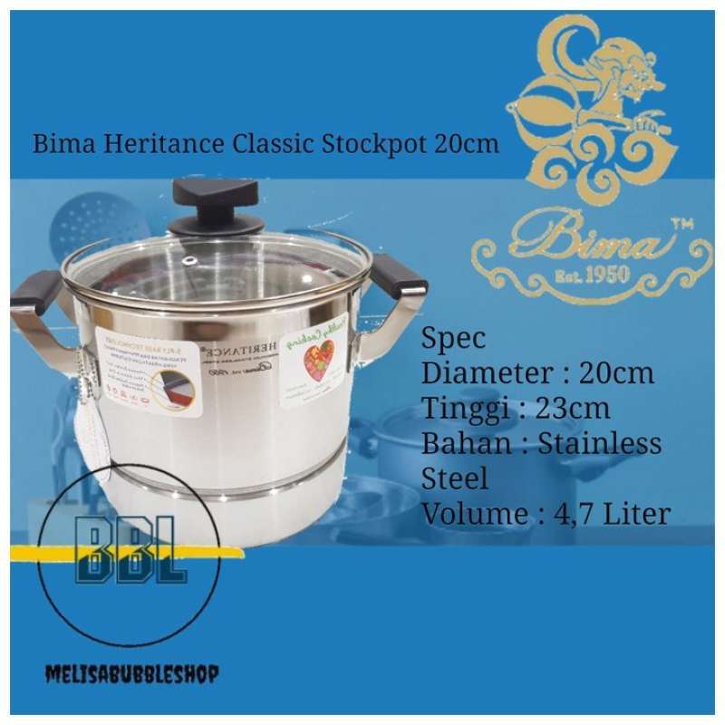Jual Panci Bima Heritance Classic 20 Cm Bp120320 Stockpot With Steamer ...