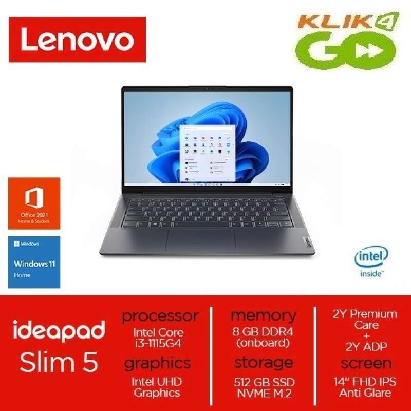 Jual LENOVO IDEAPAD SLIM ITL I G RAM GB GB SSD INCH WIN HOME
