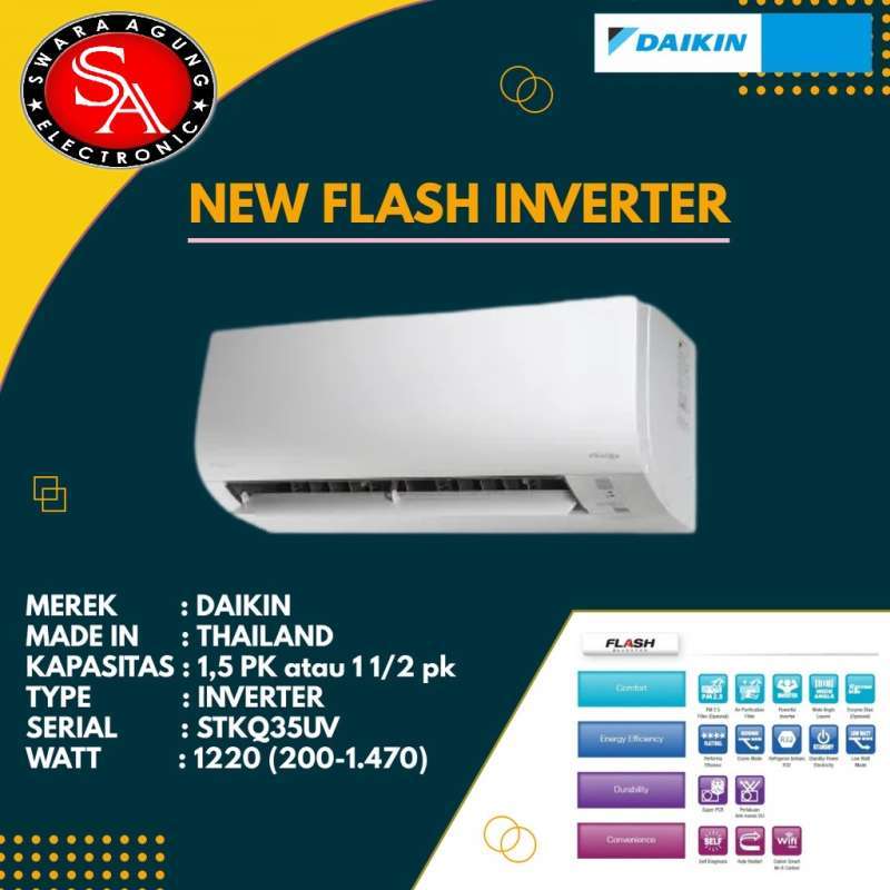 Promo DAIKIN AC FLASH INVERTER 1.5 PK STKQ35UV (Khusus Medan) Diskon 3% ...