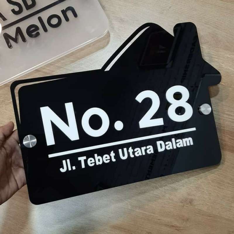 Jual FREE ONGKIR PAPAN ALAMAT NOMOR RUMAH AKRILIK CUSTOM - 30x18cm ...