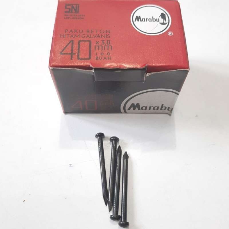 Jual Paku Tembok Dinding 4cm Marabu Hitam / Paku Beton 40mm (d4176) Di ...