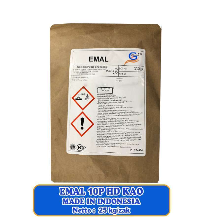 Jual EMAL 10P HD KAO Sodium Lauryl Sulfate 25 kg di Seller Bos Kimia ...