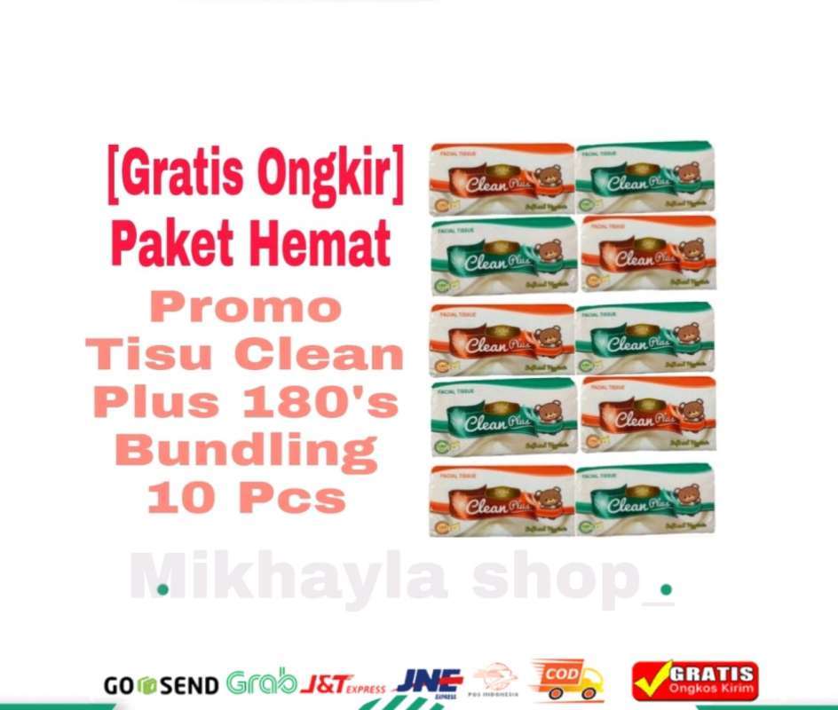 Promo Murah Tisu Clean Plus 180 sheet 2 Ply isi 10 Pcs Diskon 8% di ...