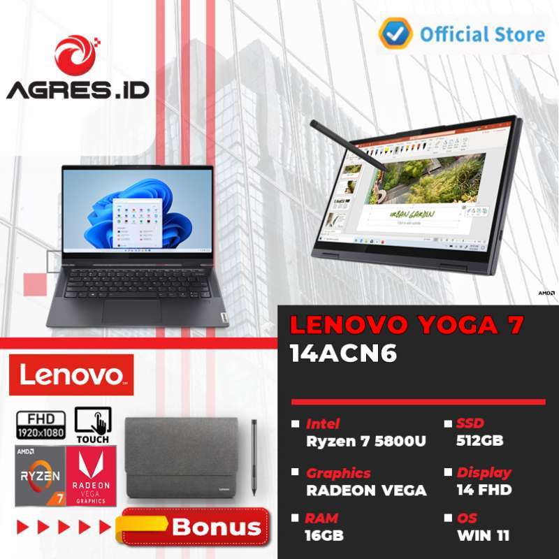 Jual Lenovo Yoga Acn Xid Ryzen U Gb Ssd Ohs Fhd Touch With Pen Win Grey