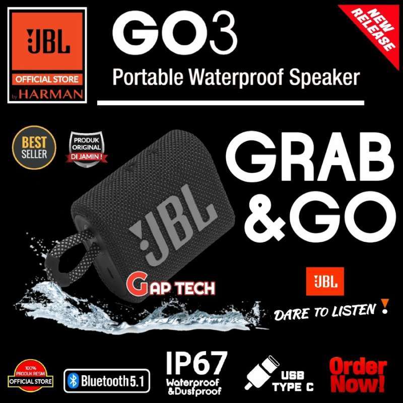 Jual Jbl Go 3 (successor Jbl Go 2) Portable Waterproof Bluetooth ...