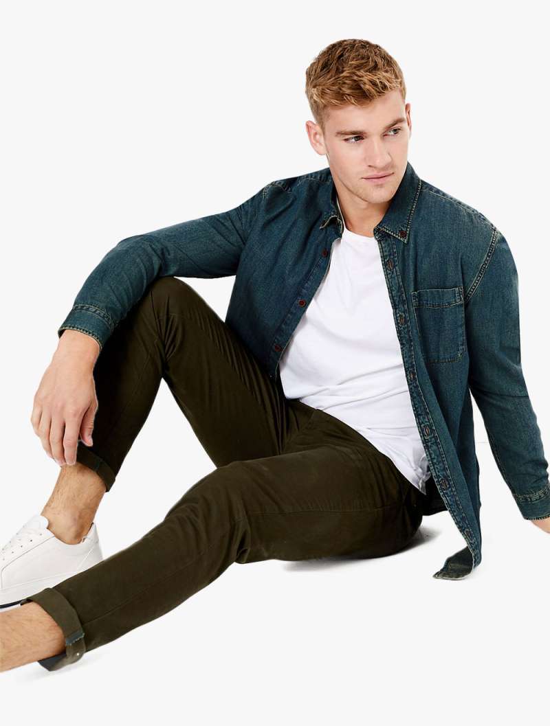 Jual Marks & Spencer - Kemeja Pria - Denim Shirt Di Seller Marks ...