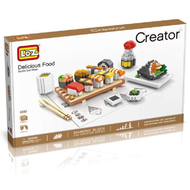 Jual BRICKS NANO BLOCK LOZ BLOCKS CREATOR 9392 SUSHI SET MEAL di Seller ...