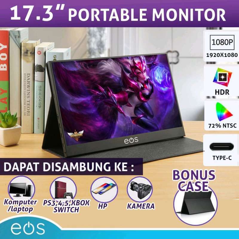 Promo Portable Monitor 17.3 Inch Fhd Hdr 1920 X 1080 Type C Hdmi Srgb ...