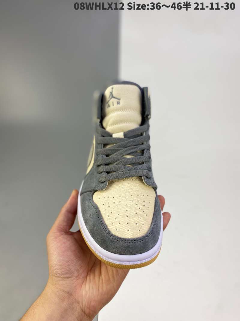 Jual NIKE AIR Jordan 1 Mid (GS) mid top cream white aj1 NIKE AIR Jordan ...