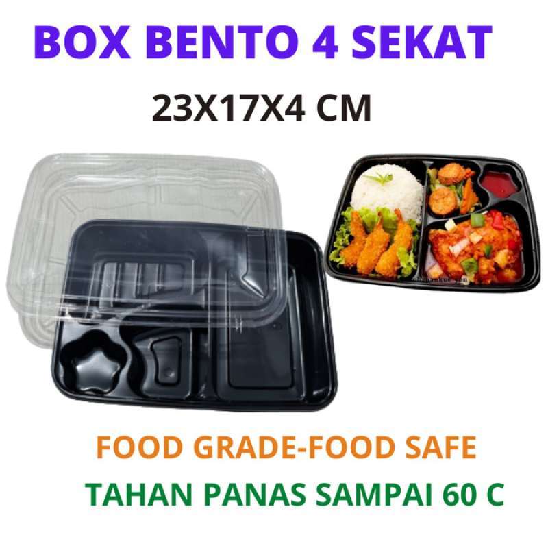 Promo Mika Bento Sekat 4 / Tray Bento Bintang / Box Bento Isi 50 Pcs ...
